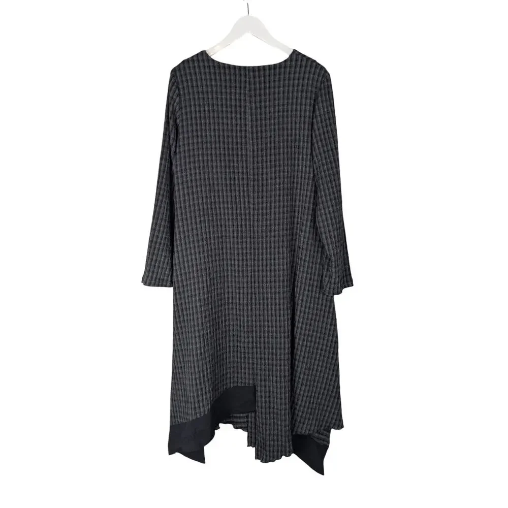Luukaa | Dresses | Luukaa Echo Mixed Fabric Chopped Hem Asymmetric Midi ...